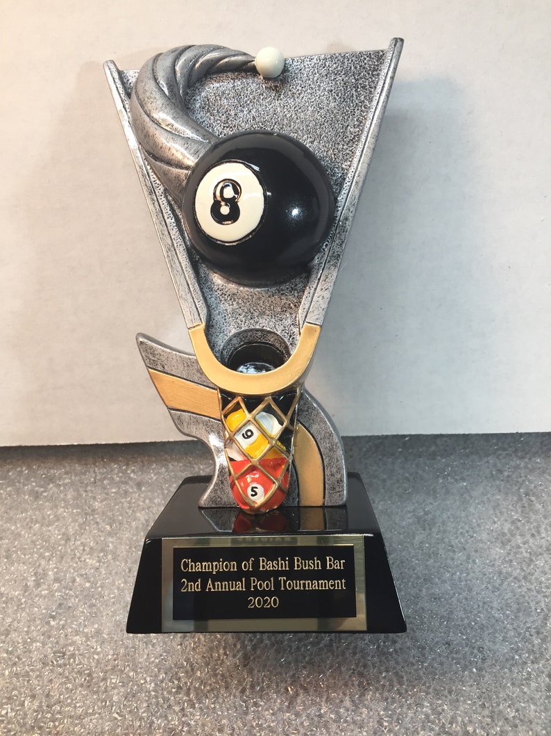 Pool Billiard Award Trophy 8 Ball Custom Free Engraving Ships 2 Day ...