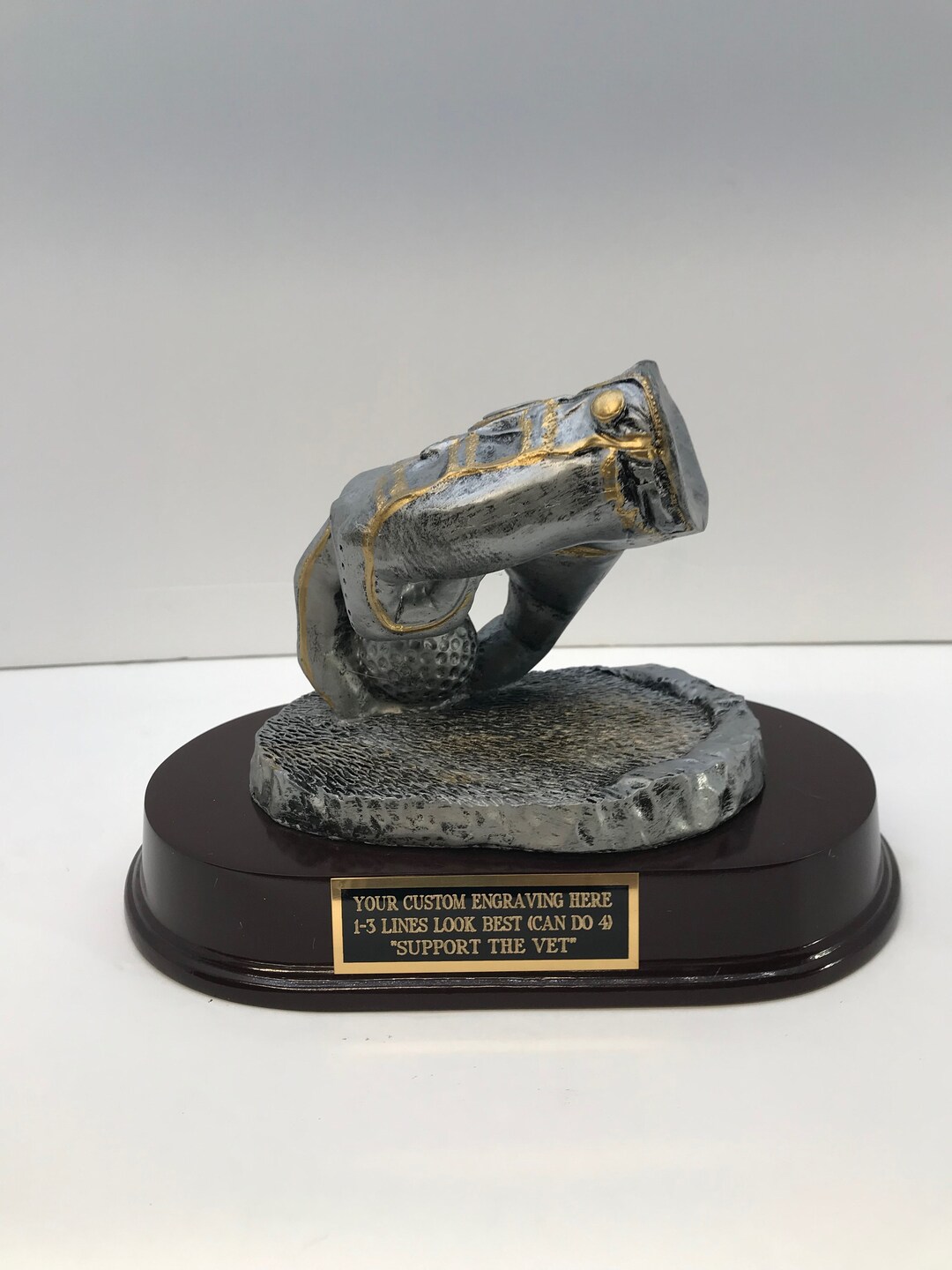 Golf Award Trophy Cheater Mr Fluff 6 Mahogany Base Free Custom ...