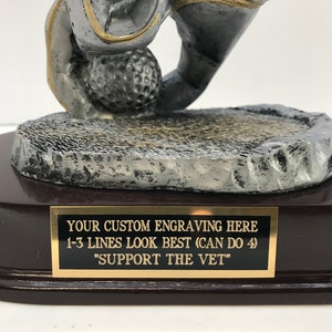 Golf Award Trophy Cheater Mr Fluff 6 Mahogany Base Free Custom ...