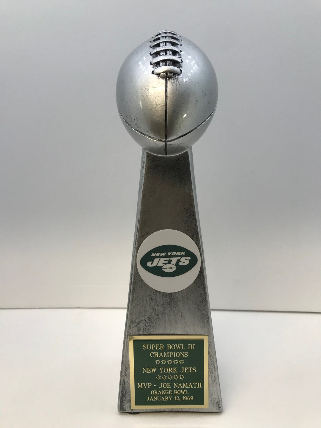 New York Jets Super Bowl III Champions Joe Namath MVP Lombardi Style ...