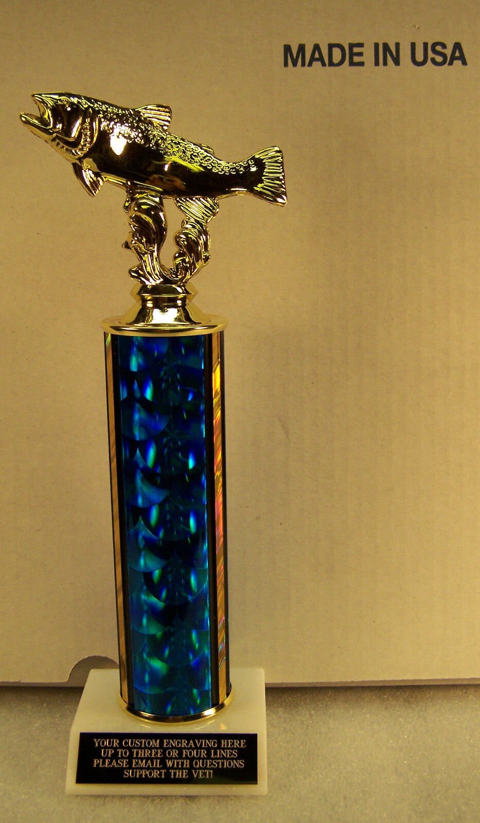 Trout Fishing Trophy Award 12 Free Custom Engraving | Etsy