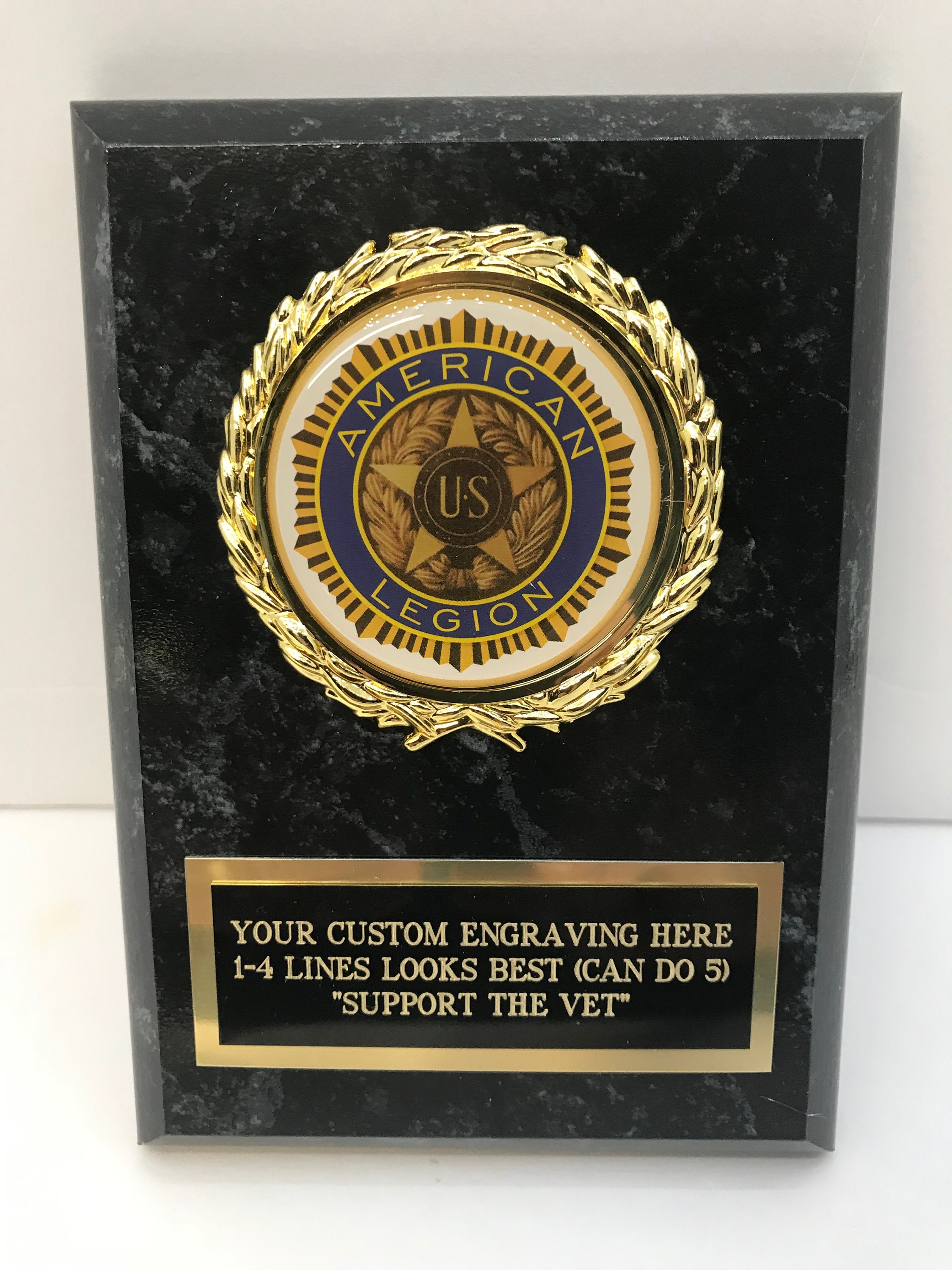 American Legion Award Plaque 6 Free Custom Engraving - Etsy