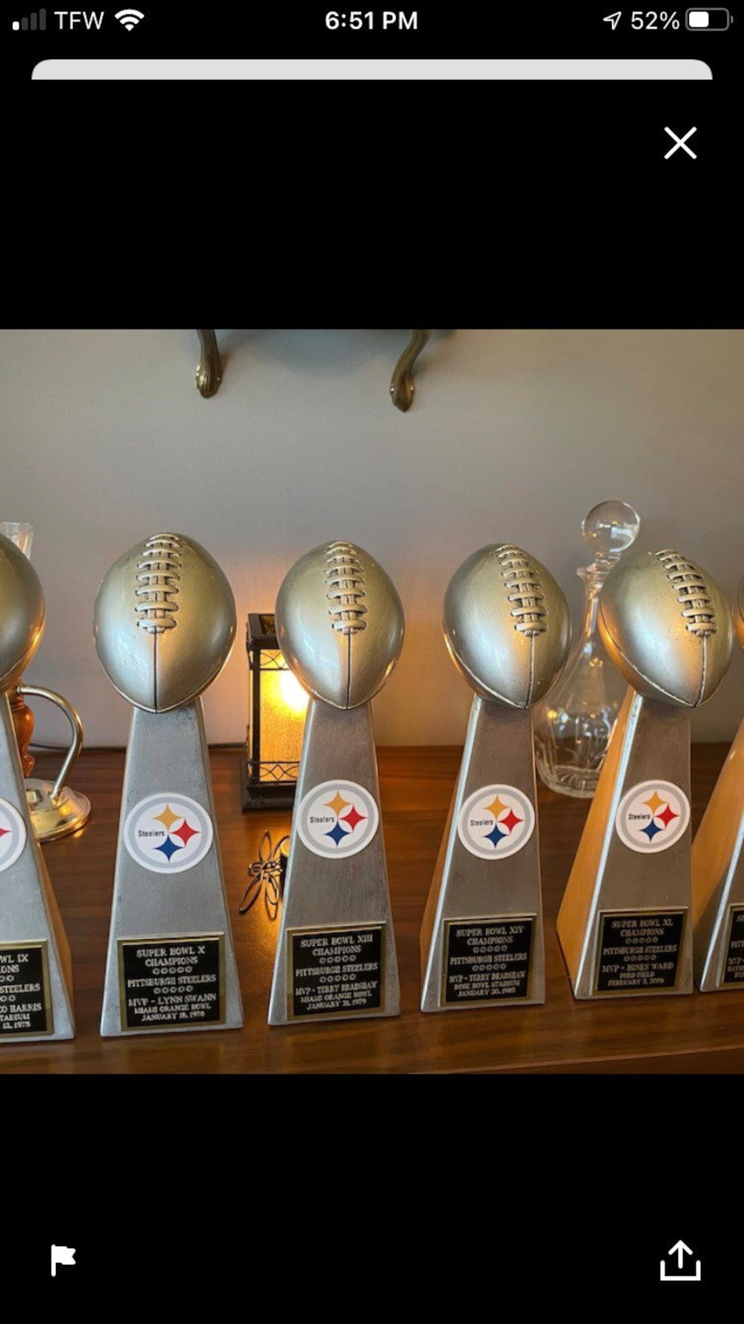 Pittsburgh Steelers 6X Super Bowl Champions Lombardi Style Trophies ...