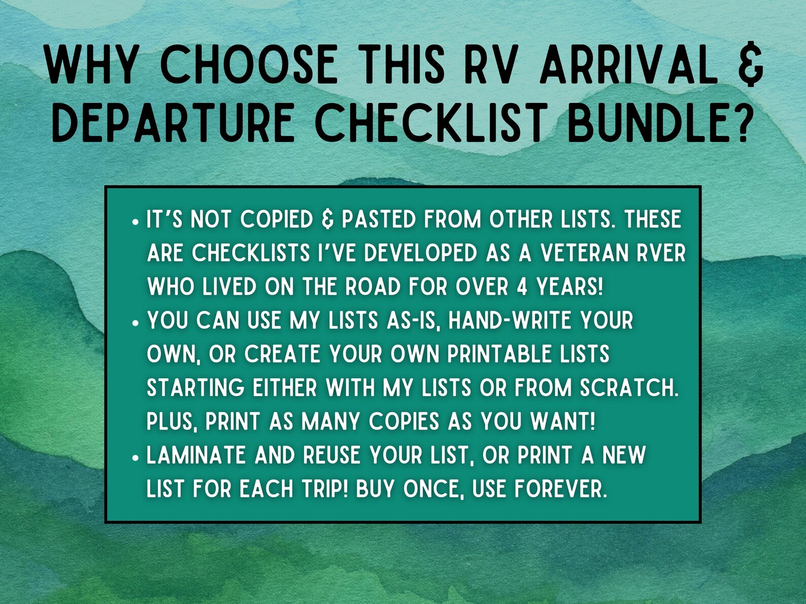 RV Arrival and Departure Checklist Bundle, PRINTABLE & Editable, RV ...