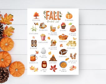 Fall Bucket List, Printable, Fun & Colorful - Etsy