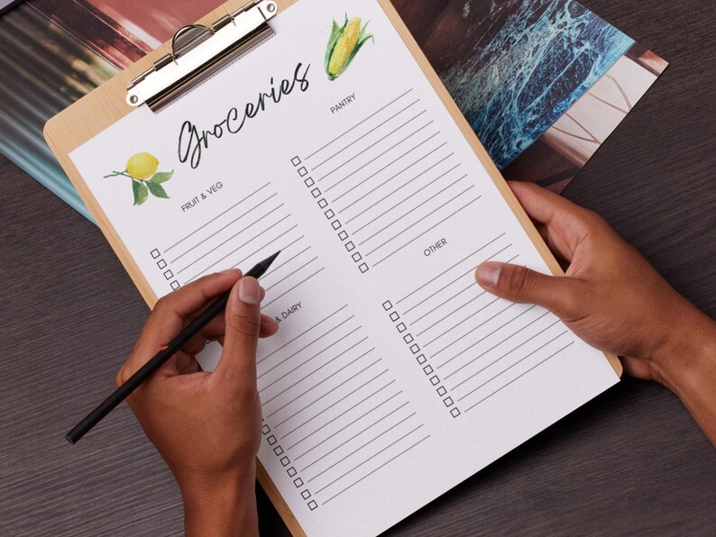 Printable Grocery Shopping List, Modern Farmhouse Grocery List ...