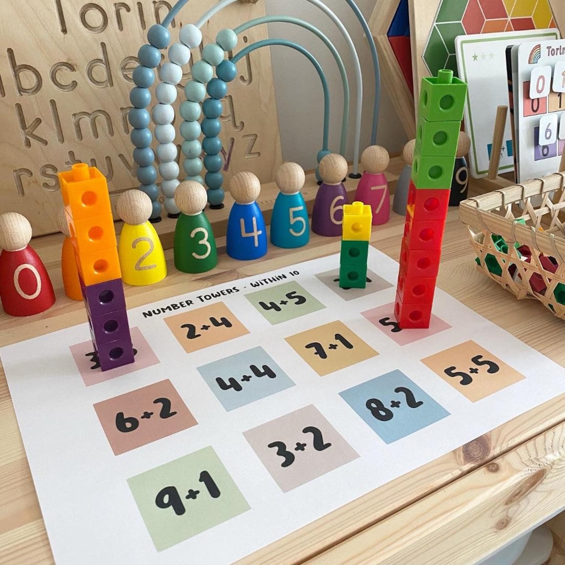 DIGITAL DOWNLOAD Number Towers Activity Simple Addition Number Bonds ...