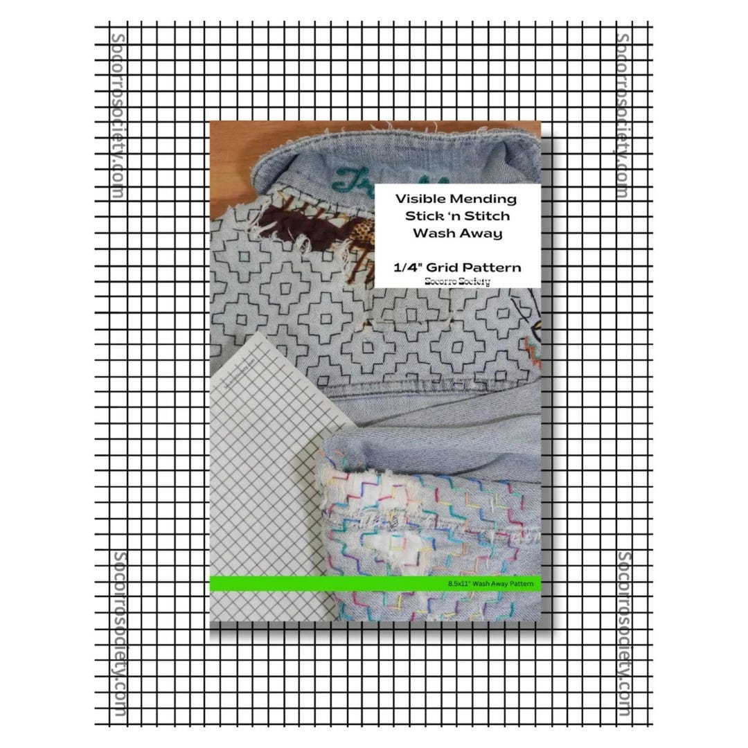 Visible Mending 1/4" Grid Full Sheet Stick and Stitch Pattern - Etsy