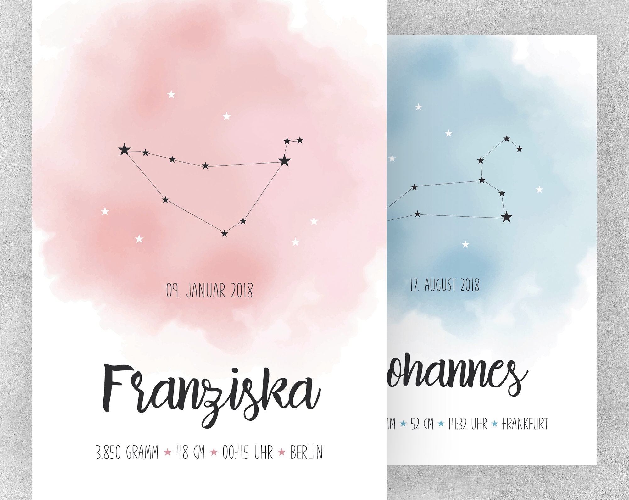 Personalized Zodiac Birth Poster Art & Collectibles Prints Digital ...