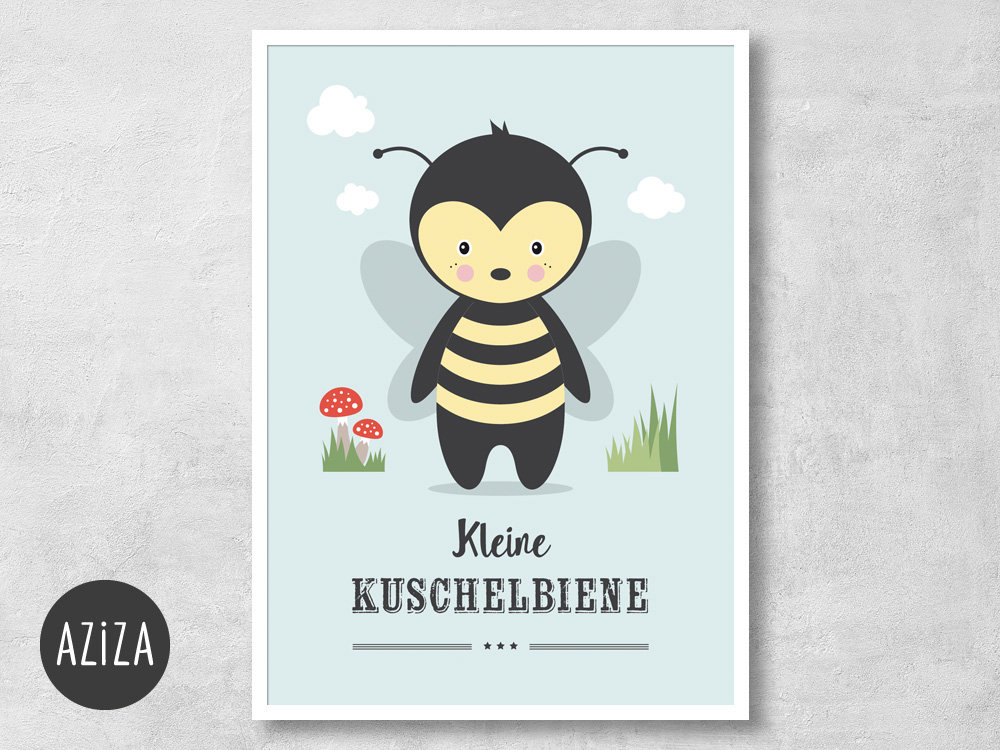 Poster Children's Room A4 little Cuddly Bee - Etsy
