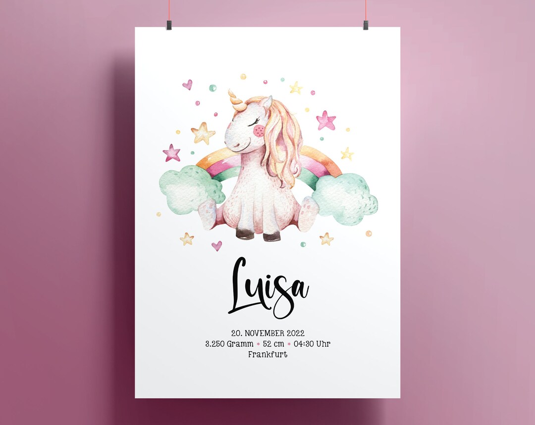 Birth Posters Poster Birth Pictures Children's Room - Etsy