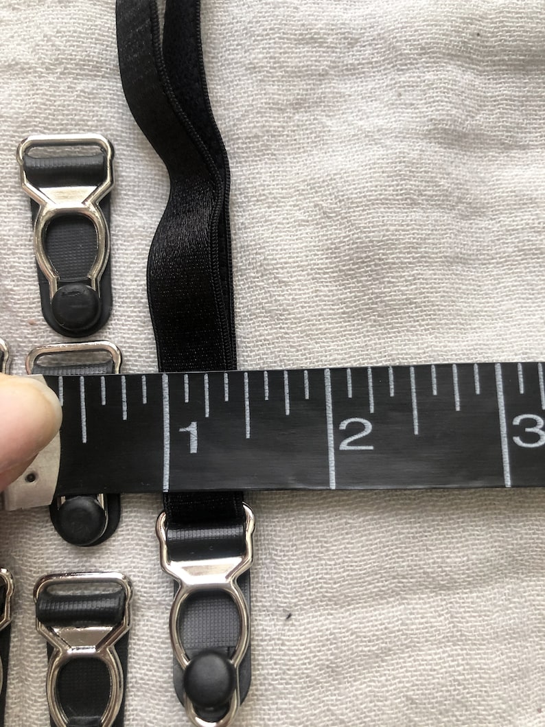 Silver Black Garter Clips – 1/2" Stocking Suspender Hardware, Lingerie ...