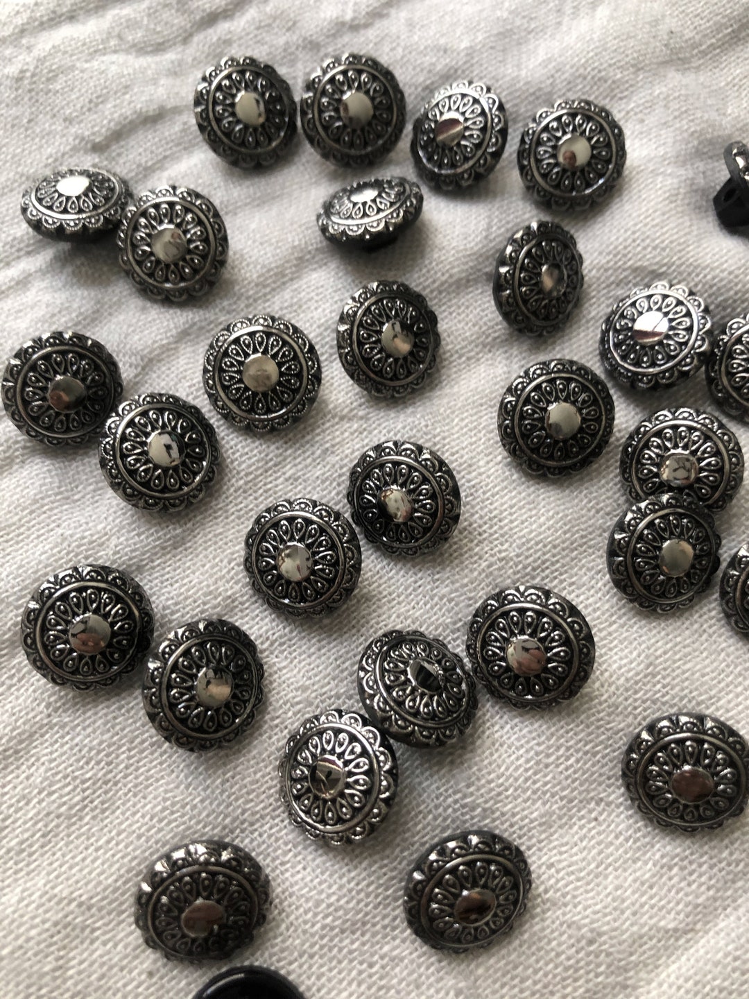 Silver Decorative Button Shank - Etsy