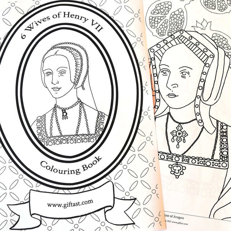Six Wives of Henry VIII Colouring Sheet Printable Book - Etsy UK