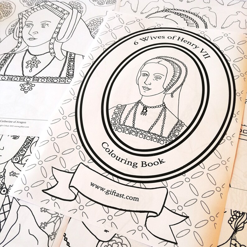 Six Wives of Henry VIII Colouring Sheet Printable Book - Etsy UK
