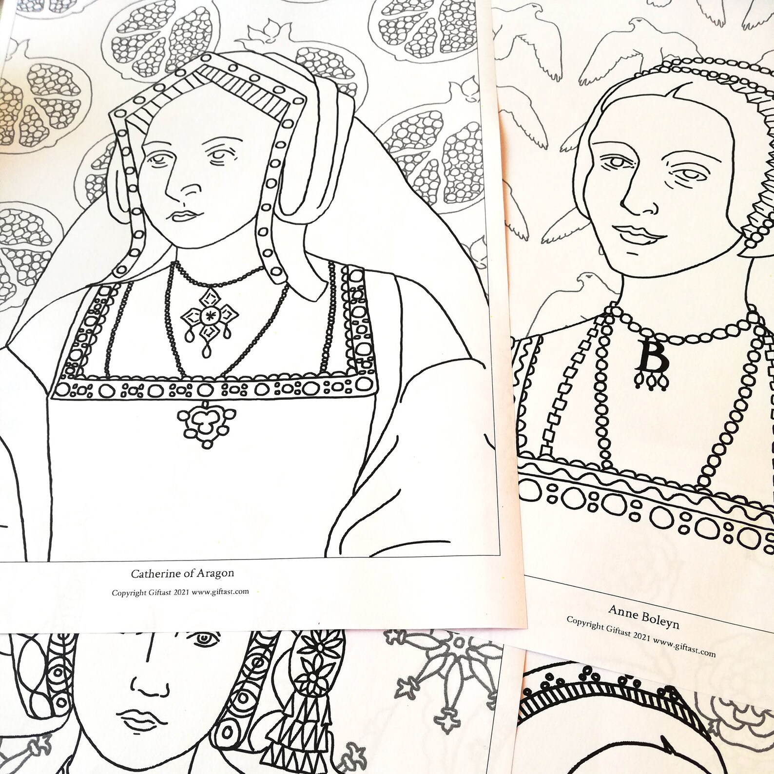 Six Wives of Henry VIII Colouring Sheet Printable Book - Etsy UK