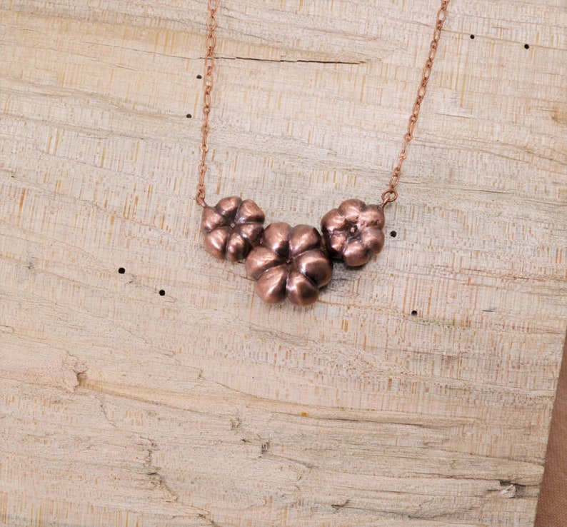 Pumpkin Shaped Seed Pod Copper Necklace, Electroformed -M32- Handmade ...