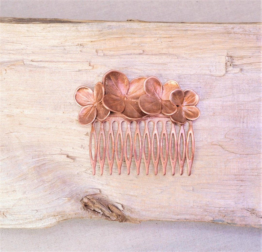 Real Hydrangea Flowers Copper Hair Comb Electroformed-h247 - Etsy