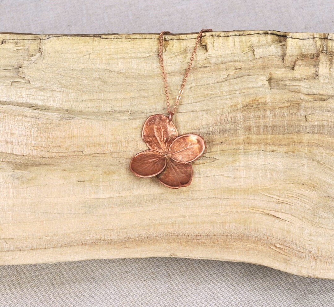 Electroformed Real Hydrangea Flower Necklace, Electroformed -W29 ...