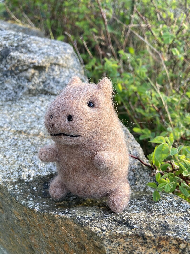 Needle Felted Capybara, Fiber Art Animal About 3 Inches Tall - Etsy
