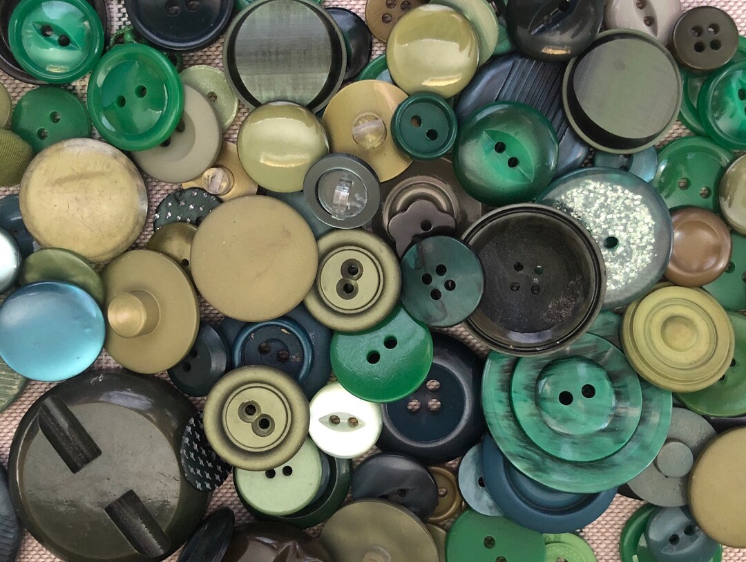 Job Lot 100 Green Buttons - Etsy