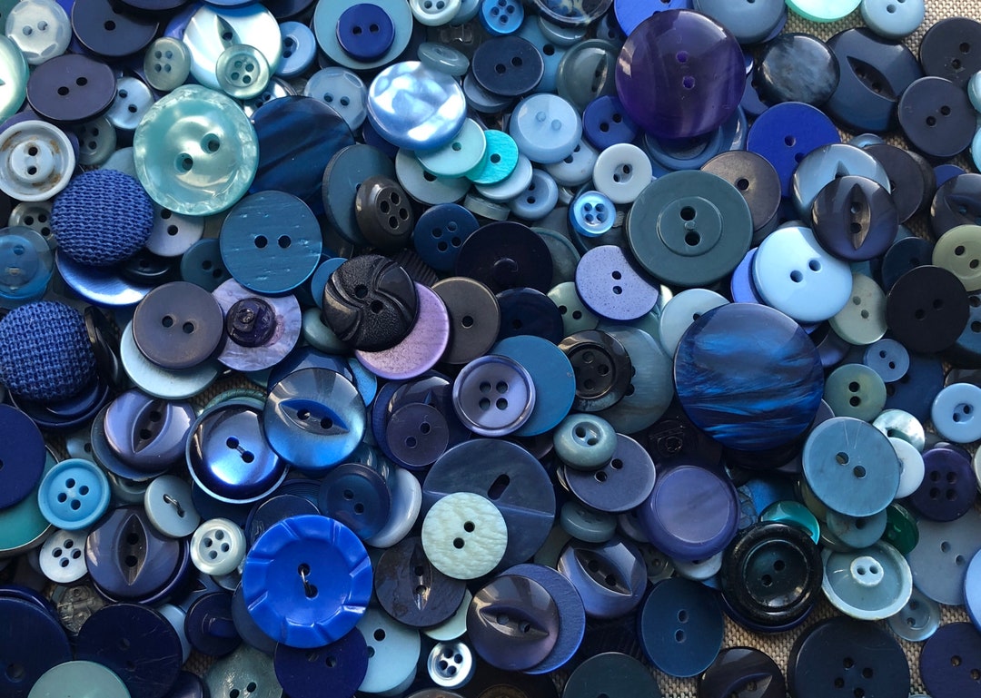 Job Lot 100 Blue Buttons - Etsy