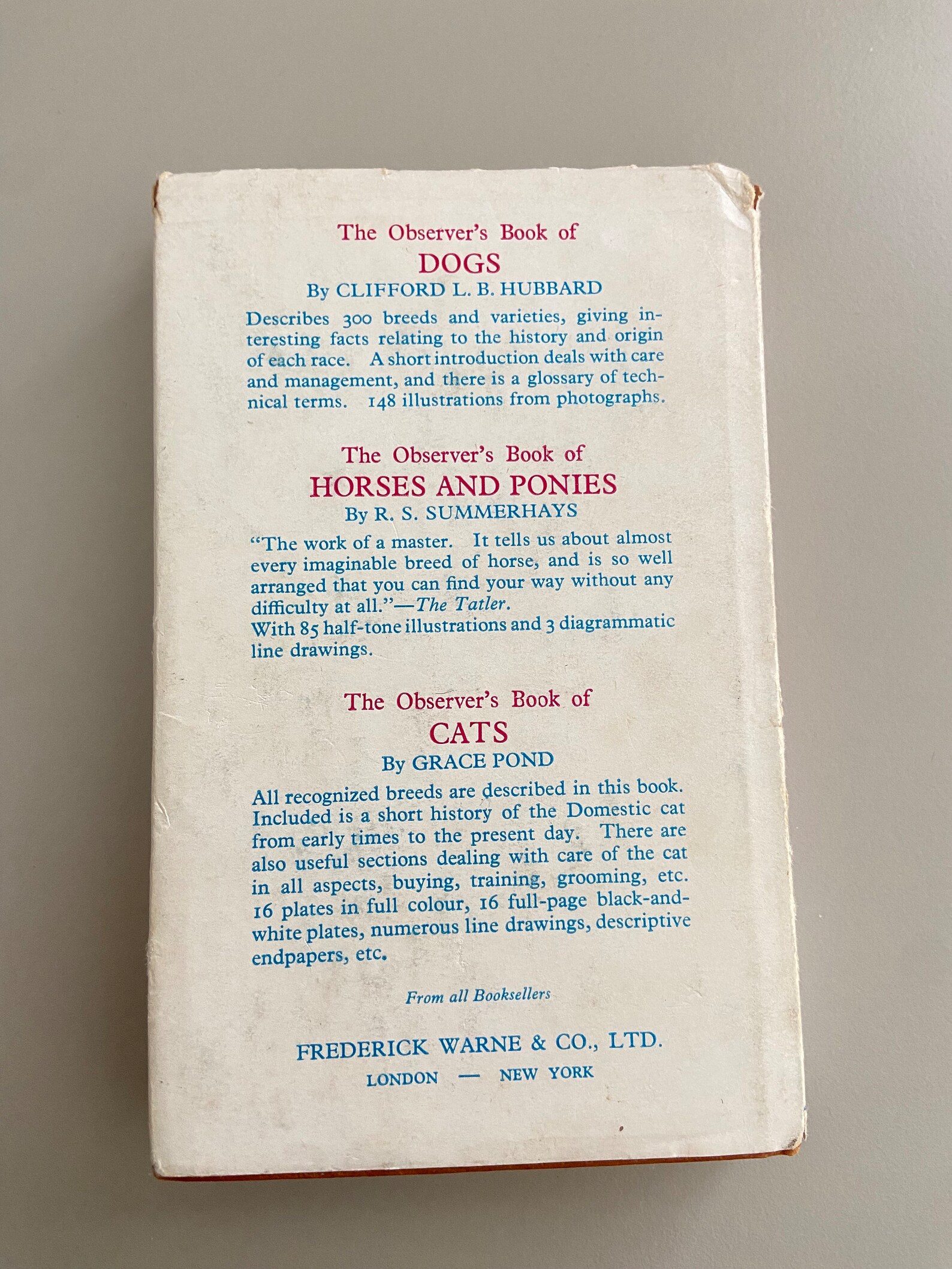 The Observers Book of Wild Animals of the British Isles With Old Style ...