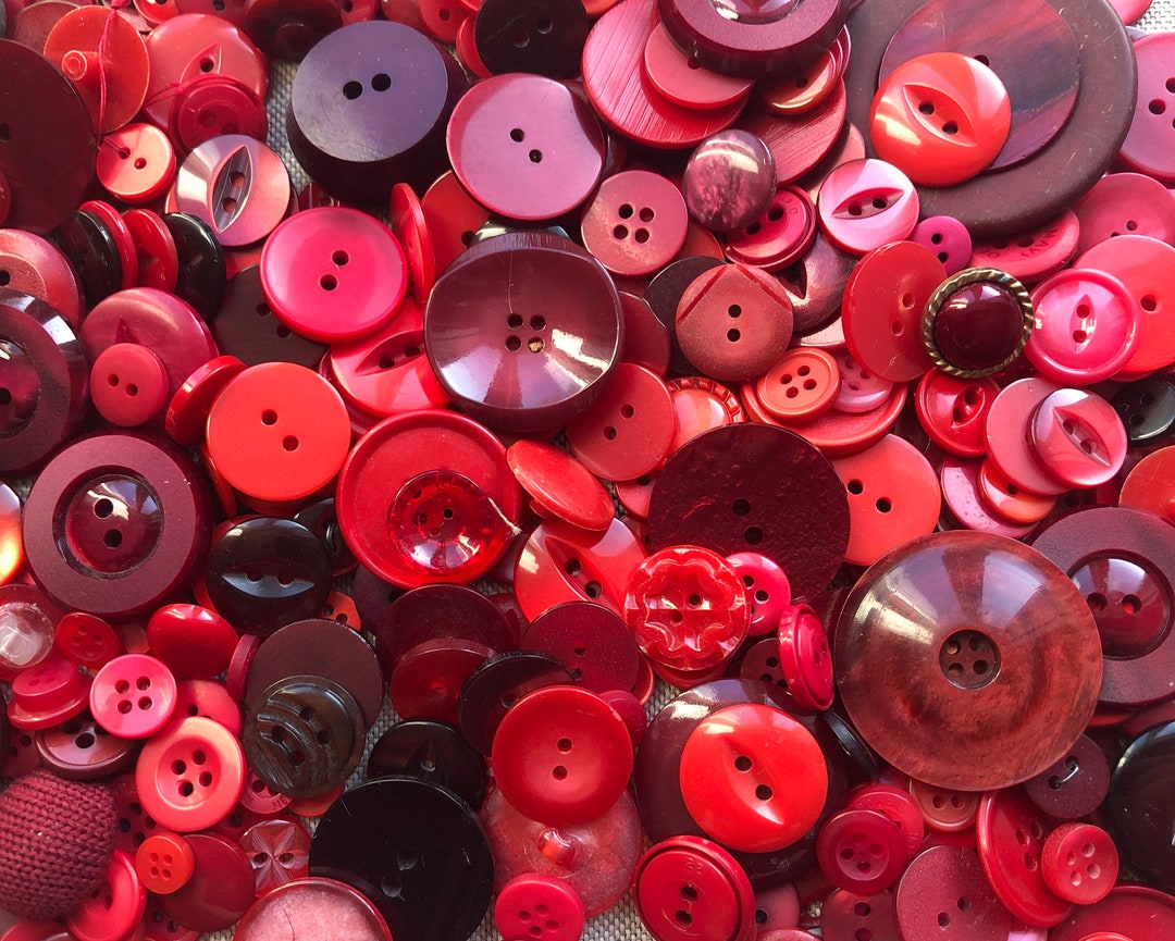 Job Lot 100 Red Buttons - Etsy