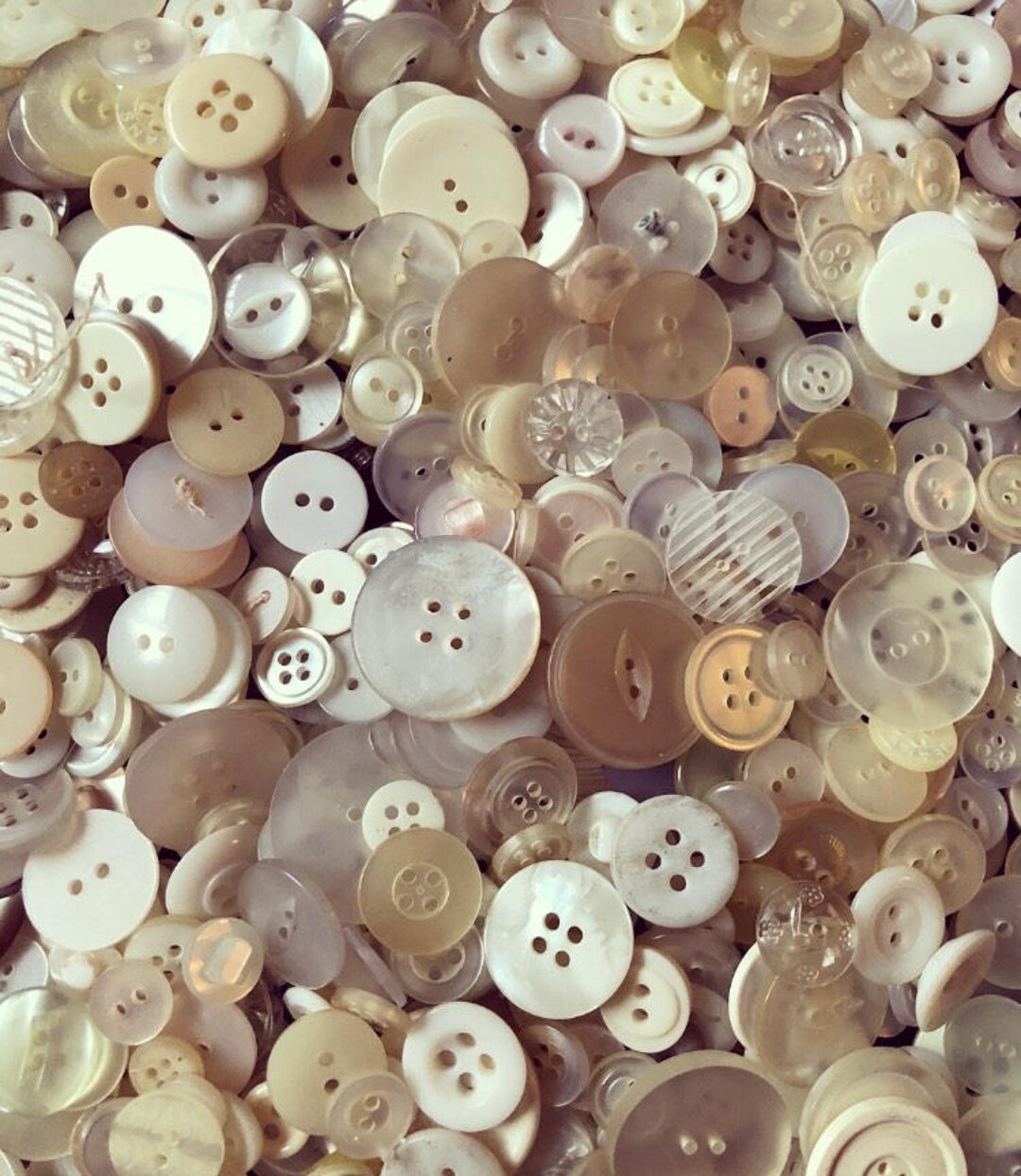 Job Lot 100 White and Cream Buttons - Etsy
