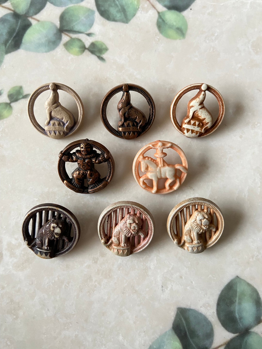 Various Vintage Circus Plastic Buttons - Etsy