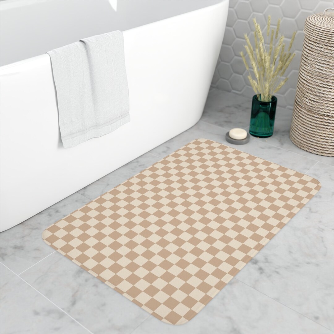 Checkerboard Memory Foam Bath Mat - Etsy