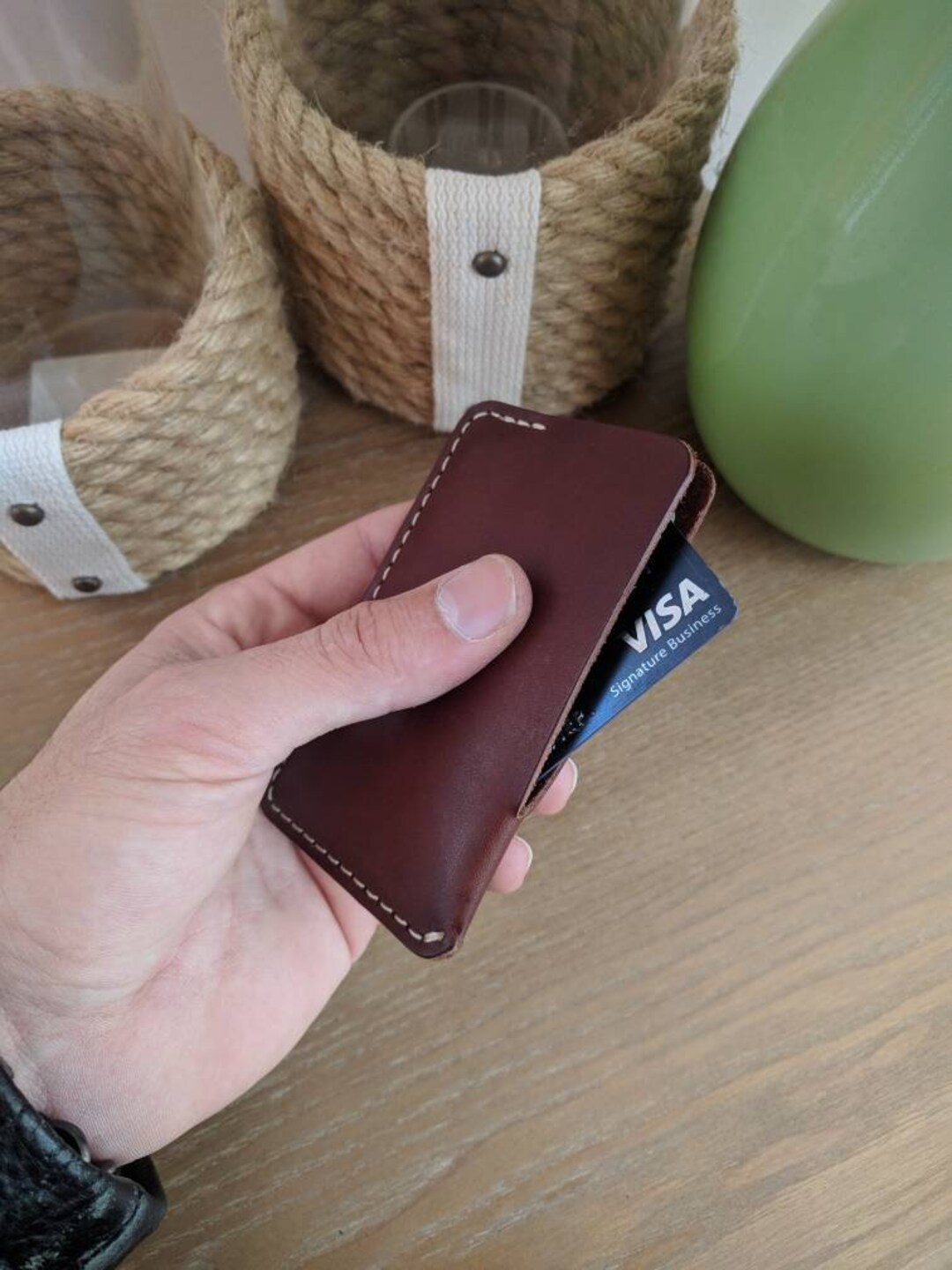 The Card Pocket #1 , Minimalist Card Wallet, Card Holder, Leather Card ...