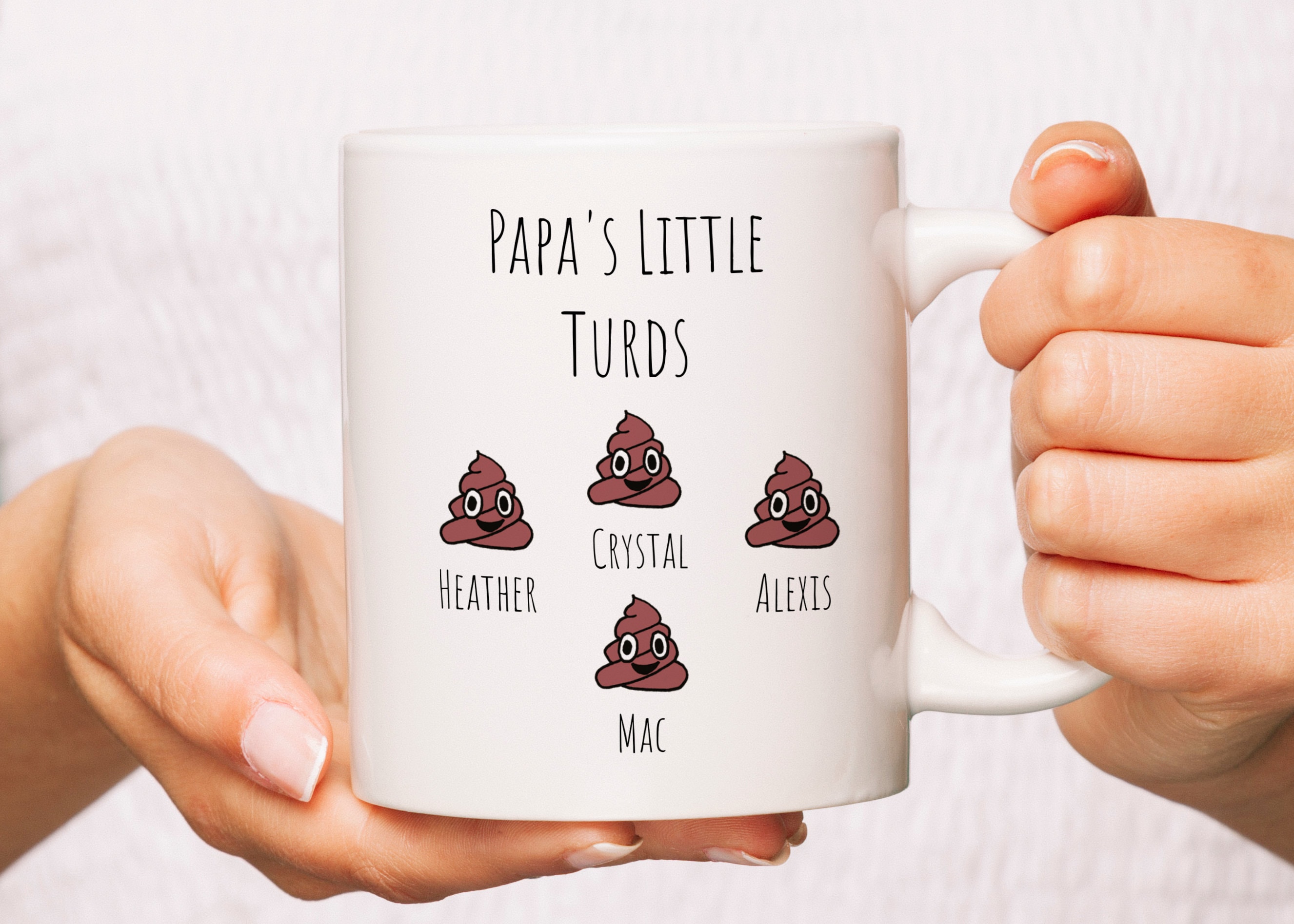 Custom Papa Cup, Papa's Little Turds, Personalized Papa Mug ...
