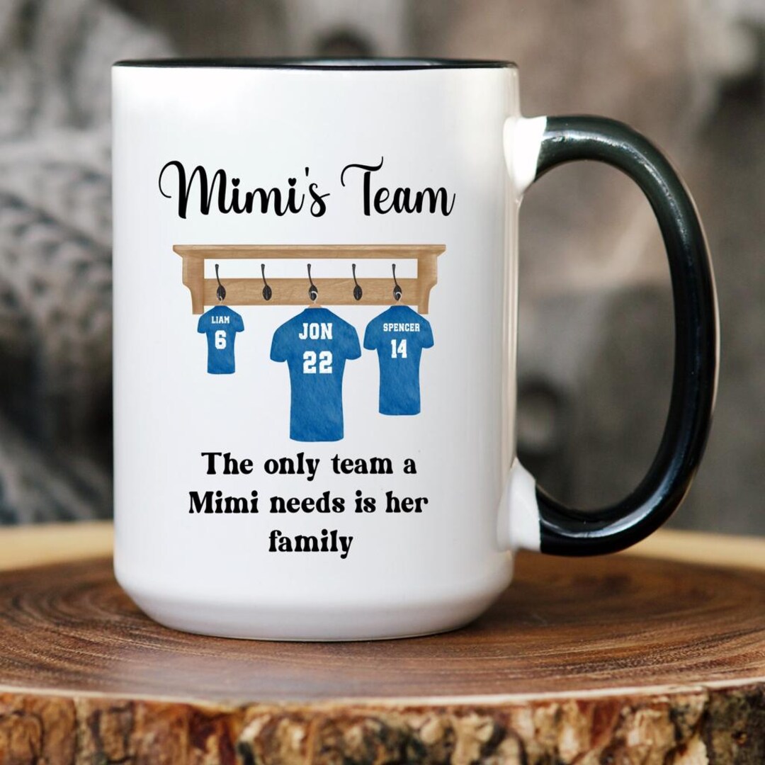 Mimi Team Mug With Grandkid's Names, Mimi Gift From Grandkids, Mimi Mug ...