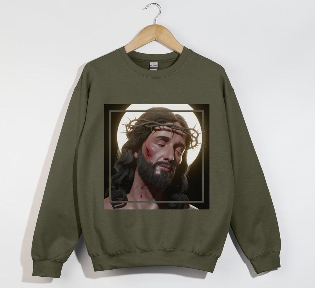 Jesus on the Cross, Christian Sweatshirt, Lenten Shirt, Cross Shirt ...