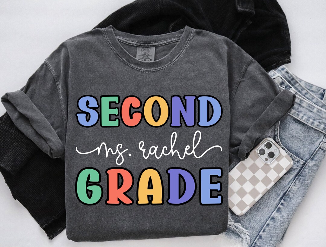 Comfort Colors® Custom 2nd Grade Teacher Shirt, Second Grade Teacher ...