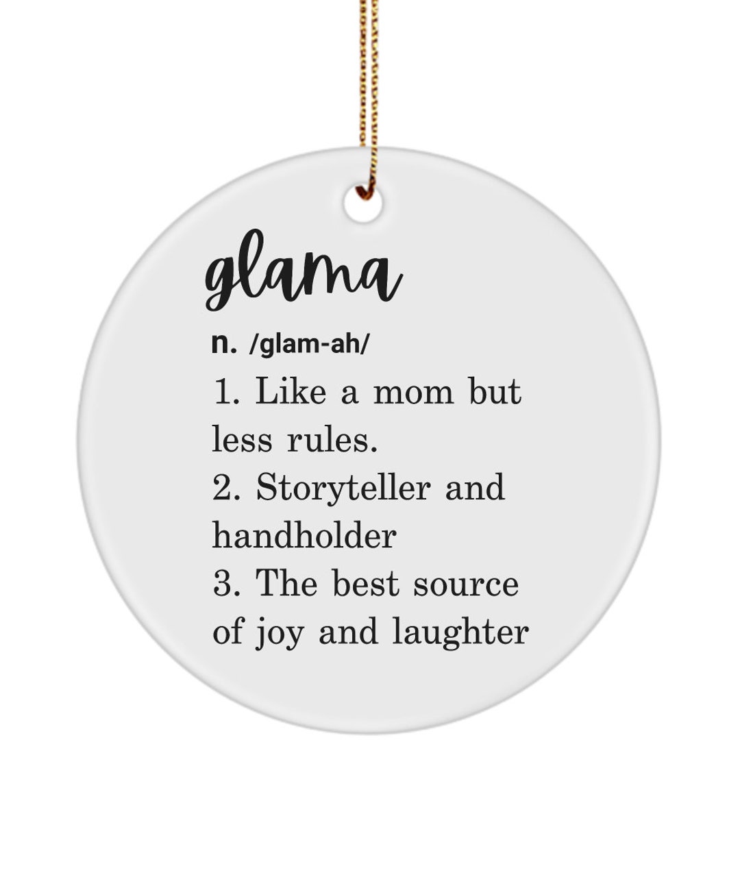 Glama Definition Christmas Tree Ornament, Funny Grandparent Gift Ideas Best Birthday Present ...
