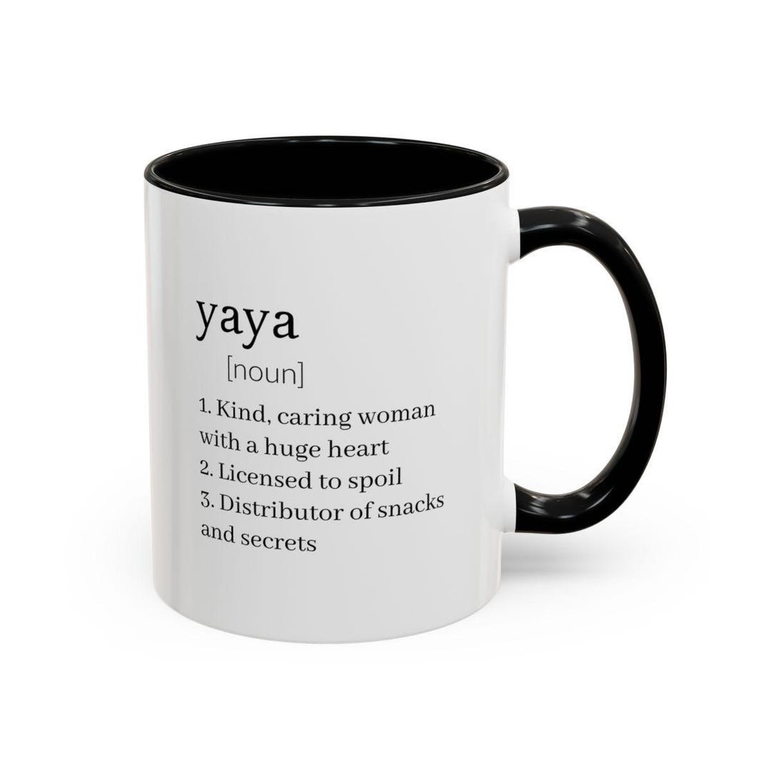 Yaya Definition Two Toned Coffee Mug, Funny Grandparent Gifts for My ...