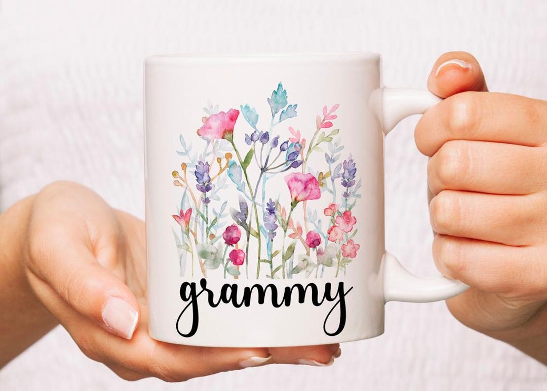 Grammy Floral Design Coffee Mug, Grammy Coffee Mug, Grandma Gift Ideas ...