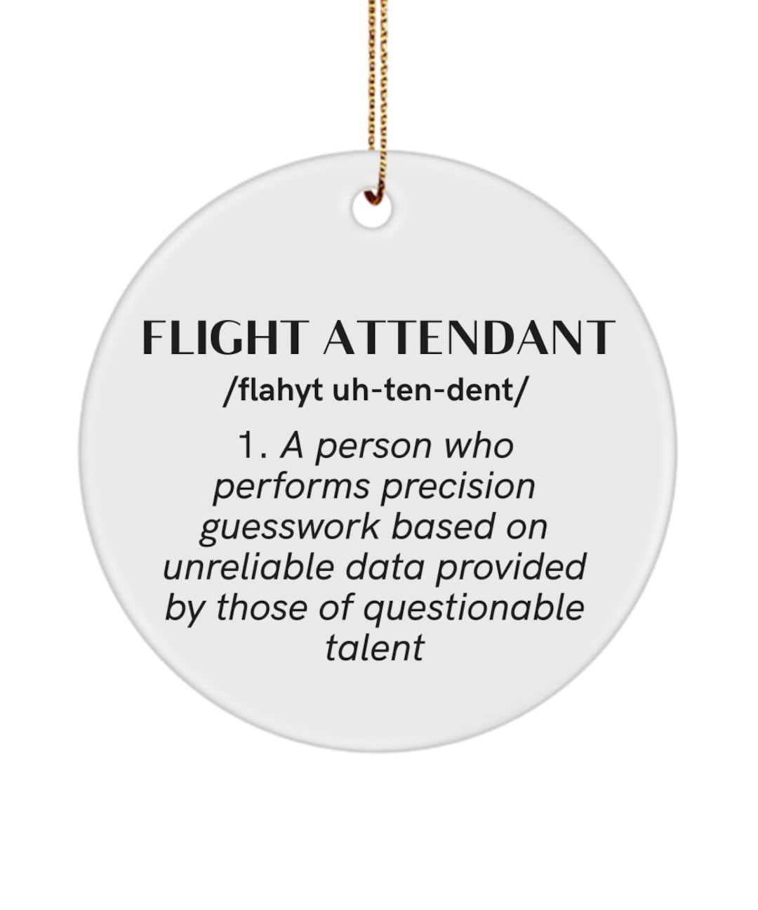 Flight Attendant Definition Christmas Ornament Funny Flight Attendant ...