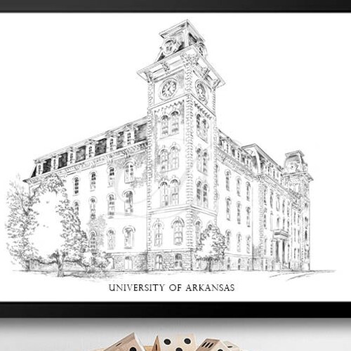University of Arkansas Art Print Razorbacks - Etsy