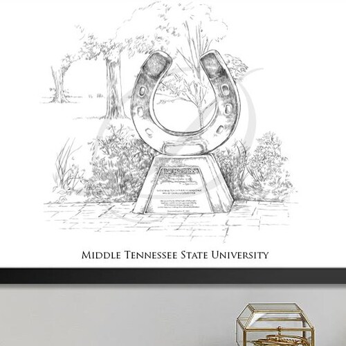 MTSU Middle Tennessee State University Murfreesboro TN Map | Etsy