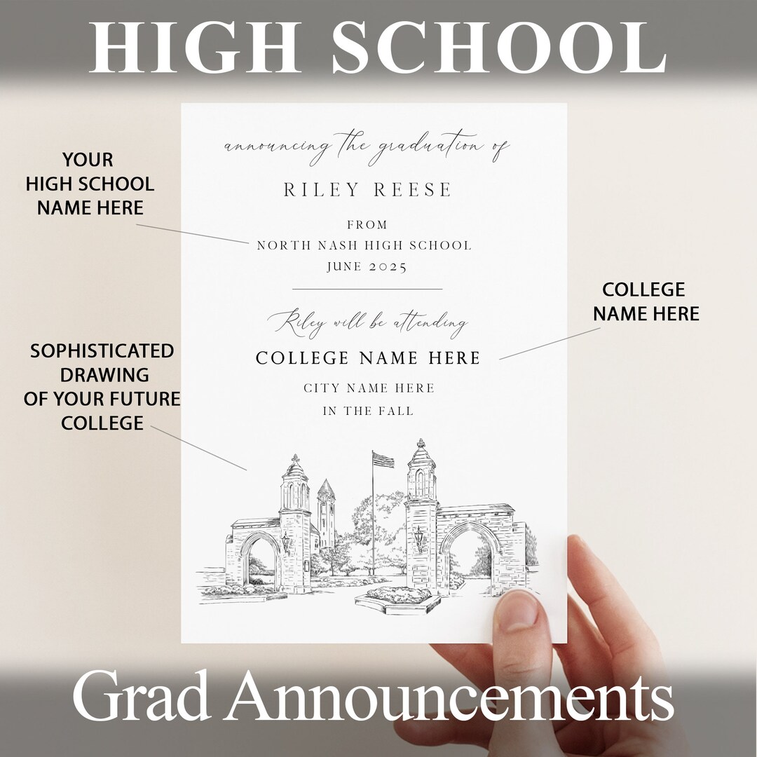 High School Graduation Announcements With College Bound University for ...