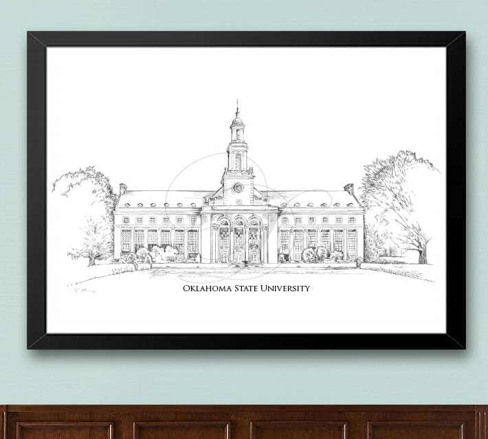 Oklahoma State University OKSTATE Fine Art Print Hand | Etsy
