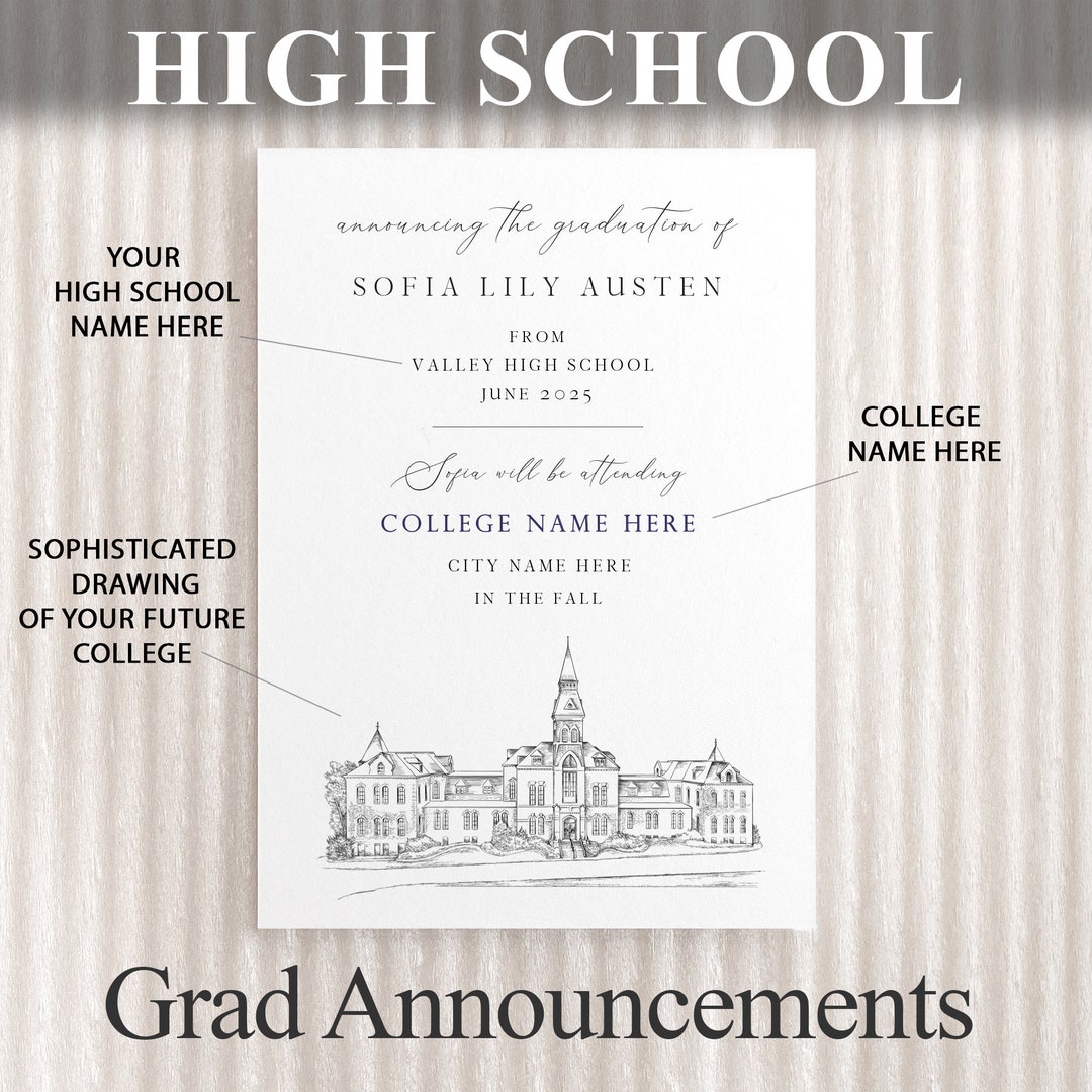 High School Graduation Announcements With College Choice for Alabama ...