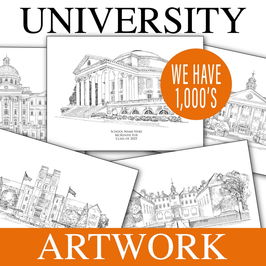 University Fine Art Prints for Virginia, Richmond, VA, College, State ...