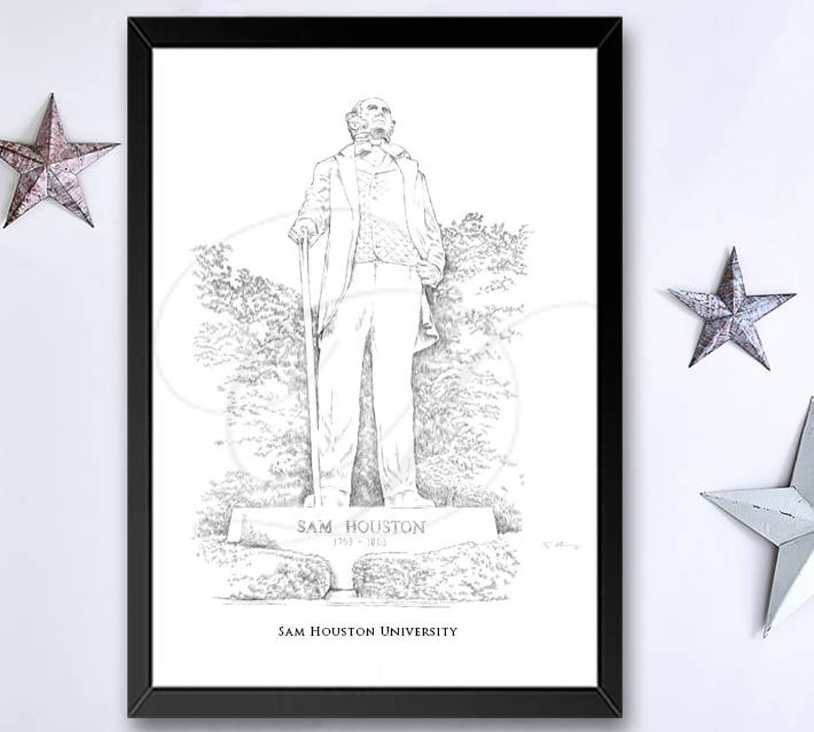 Sam Houston State University Sam Houston Statue Art Print - Etsy