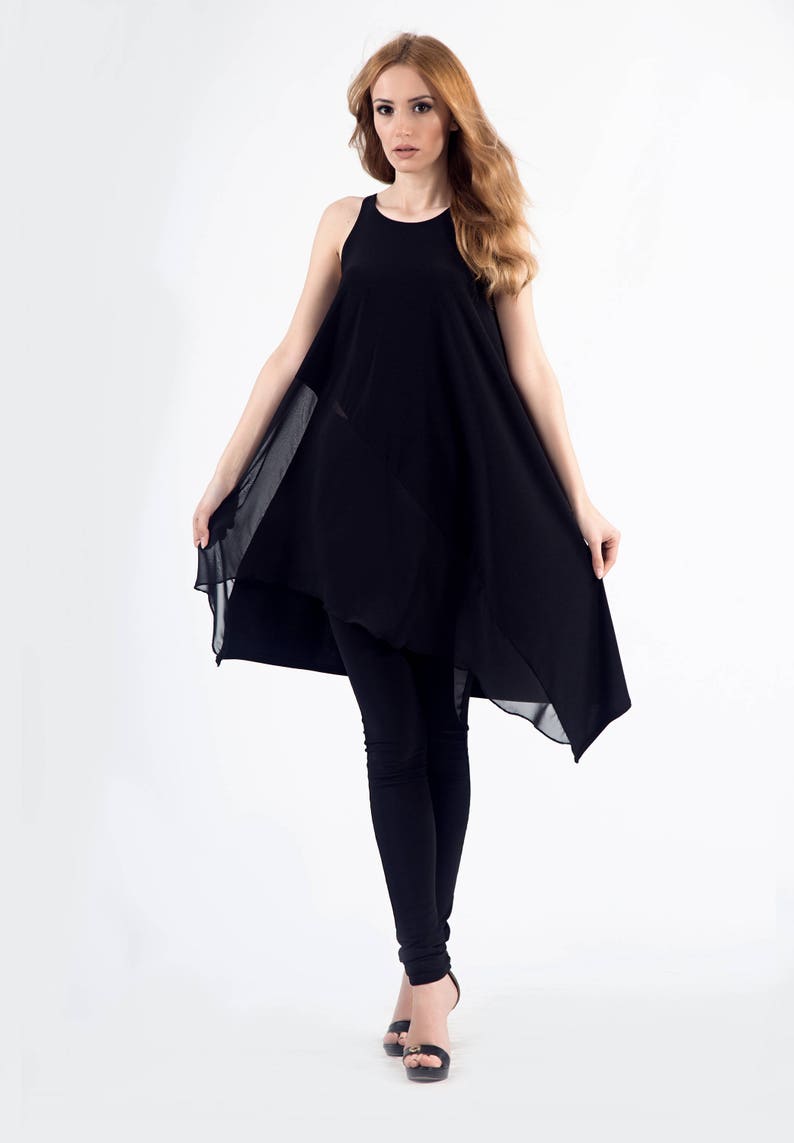 Plus Size Black Sleeveless Maxi Tunic Dress - Etsy