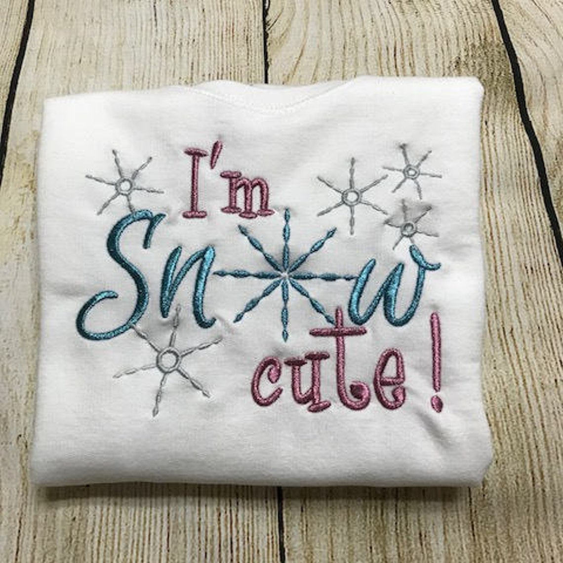 I'm SNOW Cute Embroidery File | Etsy