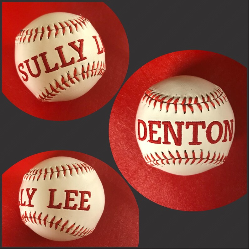 Personalized Embroidered Baseballs and Softballs - Etsy